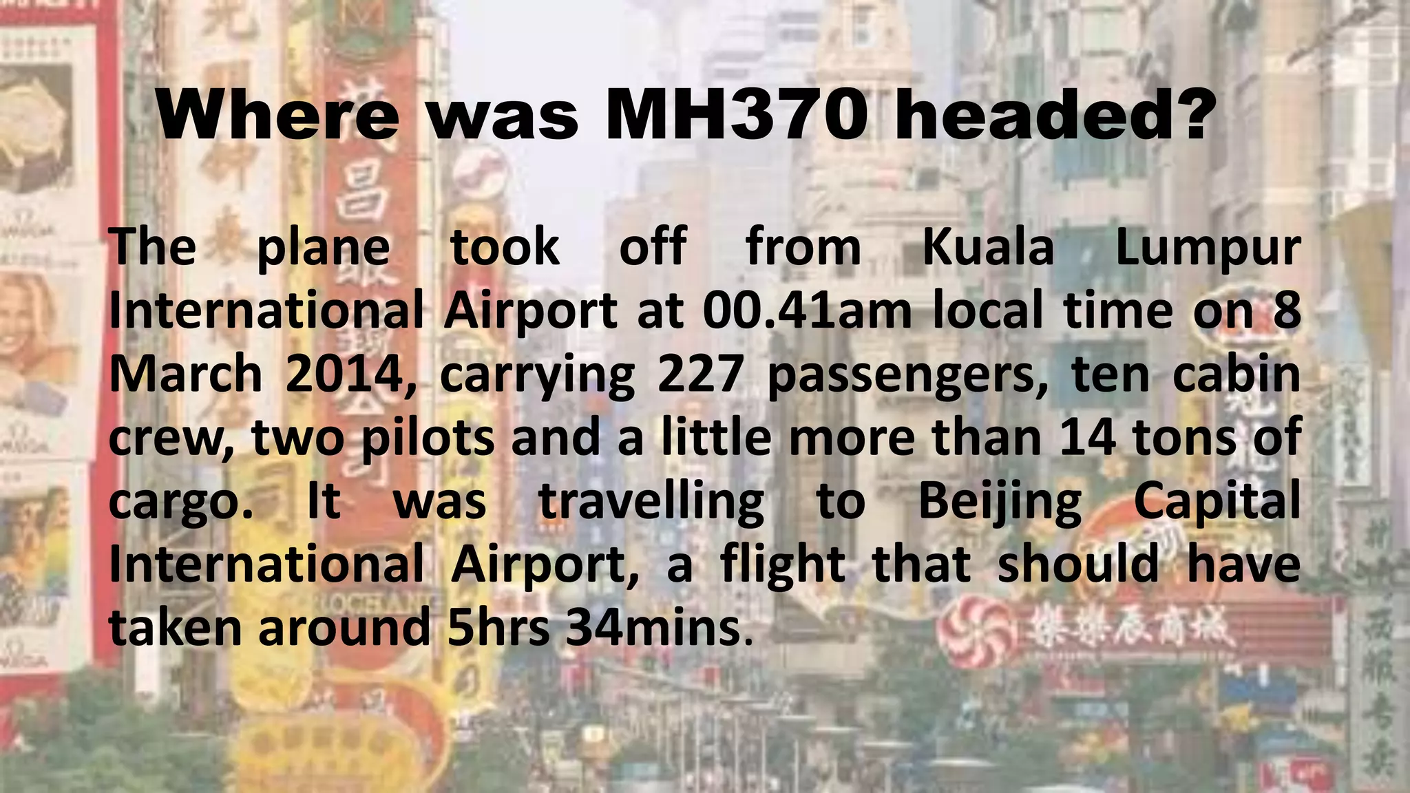 The missing malaysian aircraft mh370 | PPTX