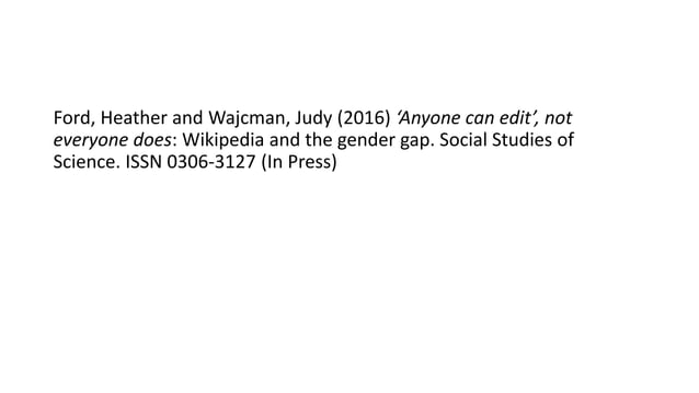 The missing women of wikpedia | PPT