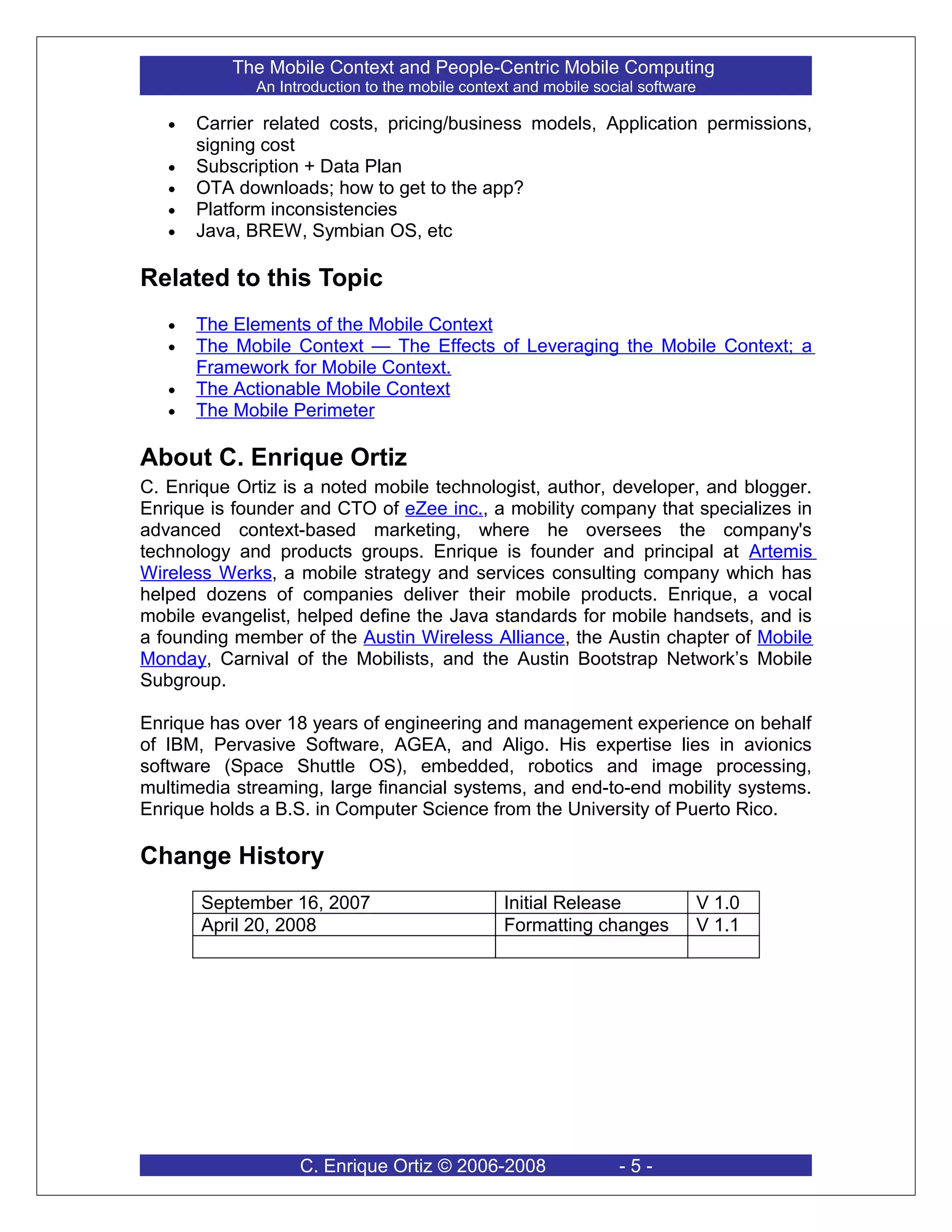 The Mobile Context And People Centric Mobile Computing Pdf