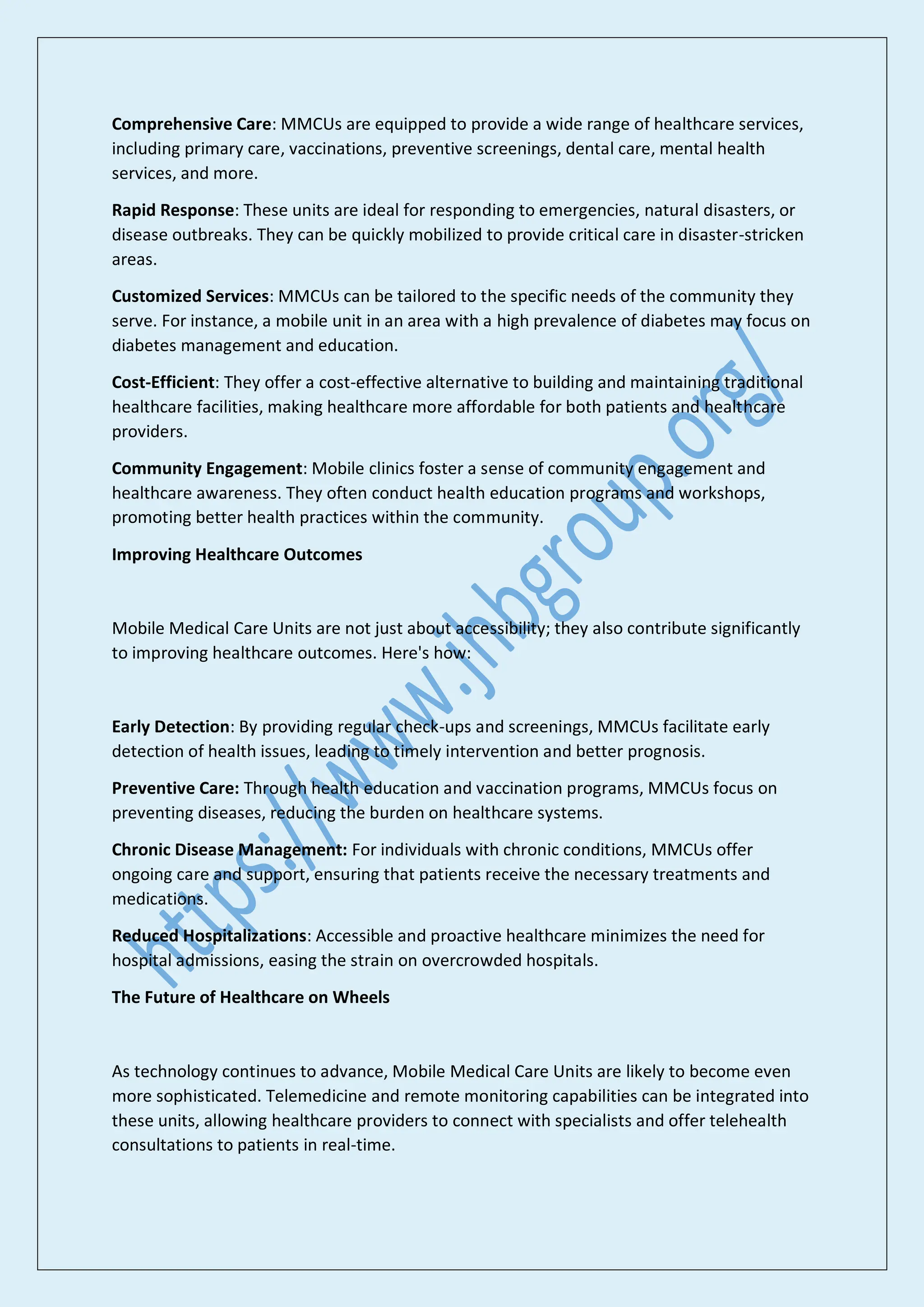 The Mobile Medical Care Unit.pdf | Healthcare Industry | Industries