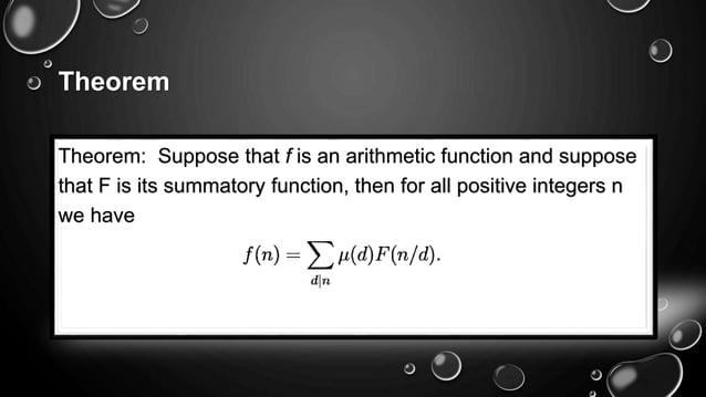 The mobius function and the mobius inversion formula | PPTX | Physics ...