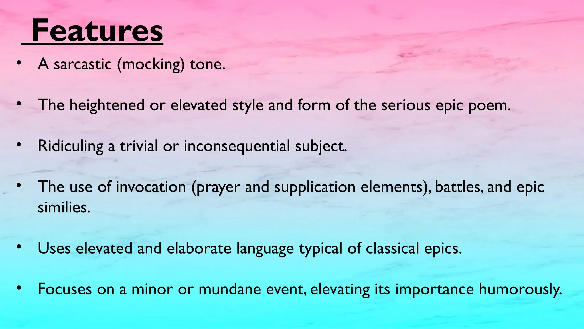 The Mock Epic | The Rape of the Lock by Alexander Pope | PPT