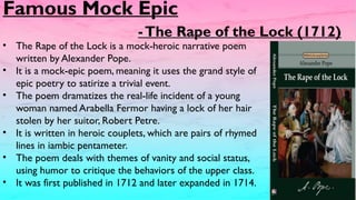 The Mock Epic | The Rape of the Lock by Alexander Pope | PPTX