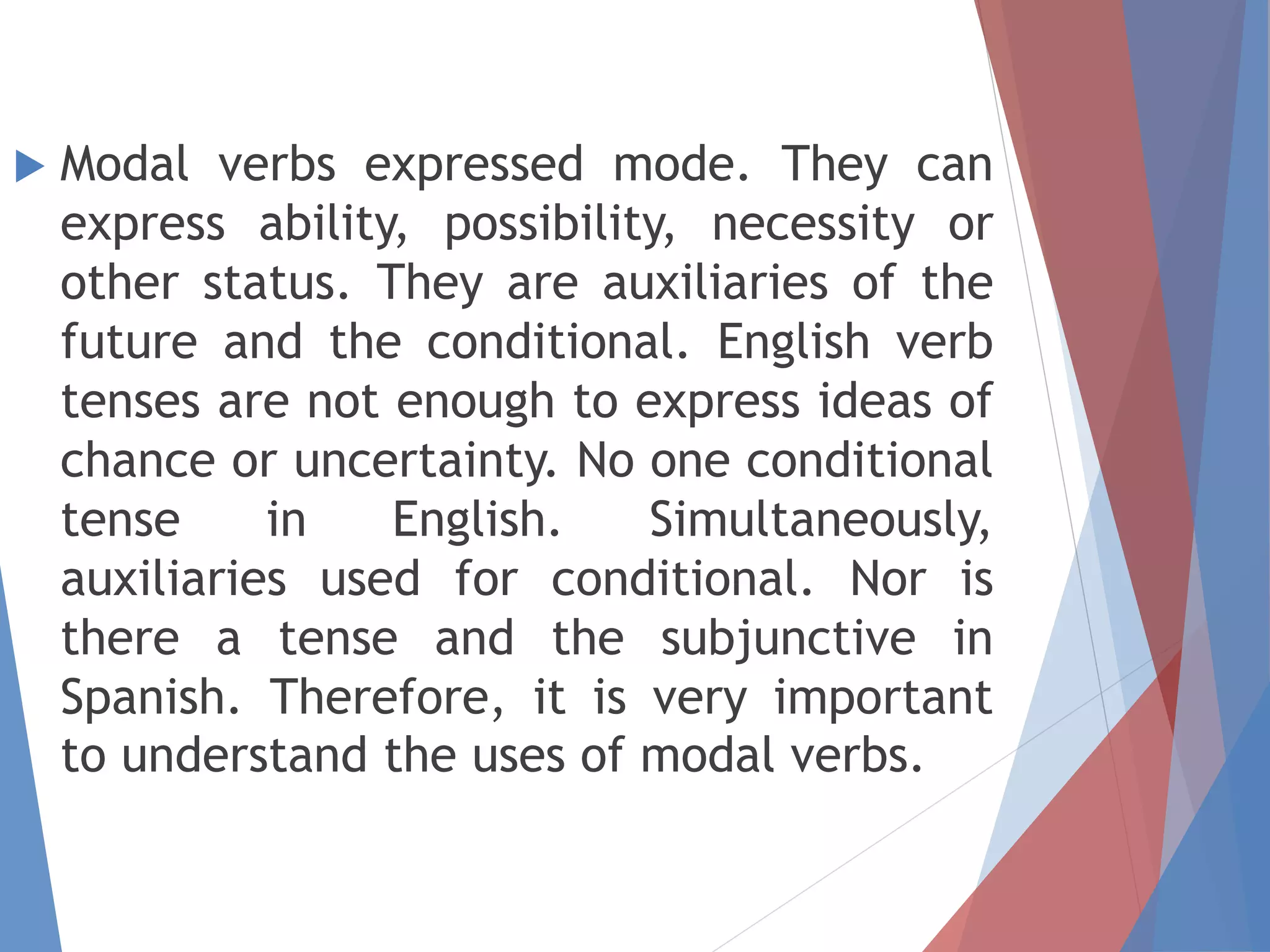 The modal verbs - ALL IN ENGLISH | PPTX