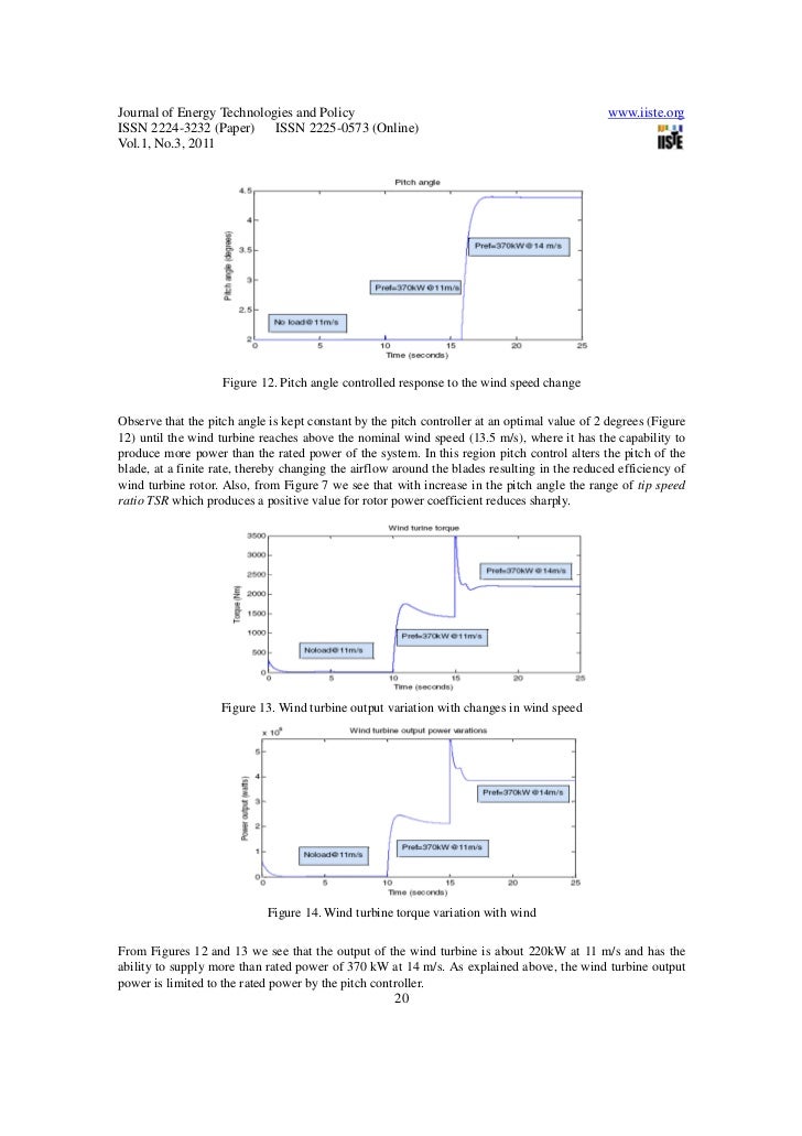 The Modeling And Dynamic Characteristics Of A Variable Speed Wind Tur