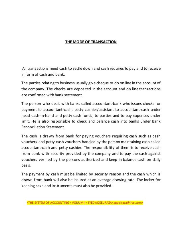 The mode of transaction & its driver 1