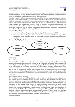 The moderating role of organizational tenure on the relationship between organizational culture ...