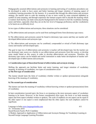 The modern approach on application of abbreviation and acronym strategy ...