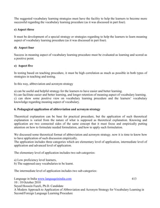 The modern approach on application of abbreviation and acronym strategy ...