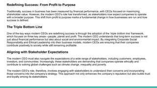 The Modern CEO’s Role in Corporate Social Responsibility and Ethical ...