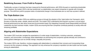 The Modern CEO’s Role in Corporate Social Responsibility and Ethical ...
