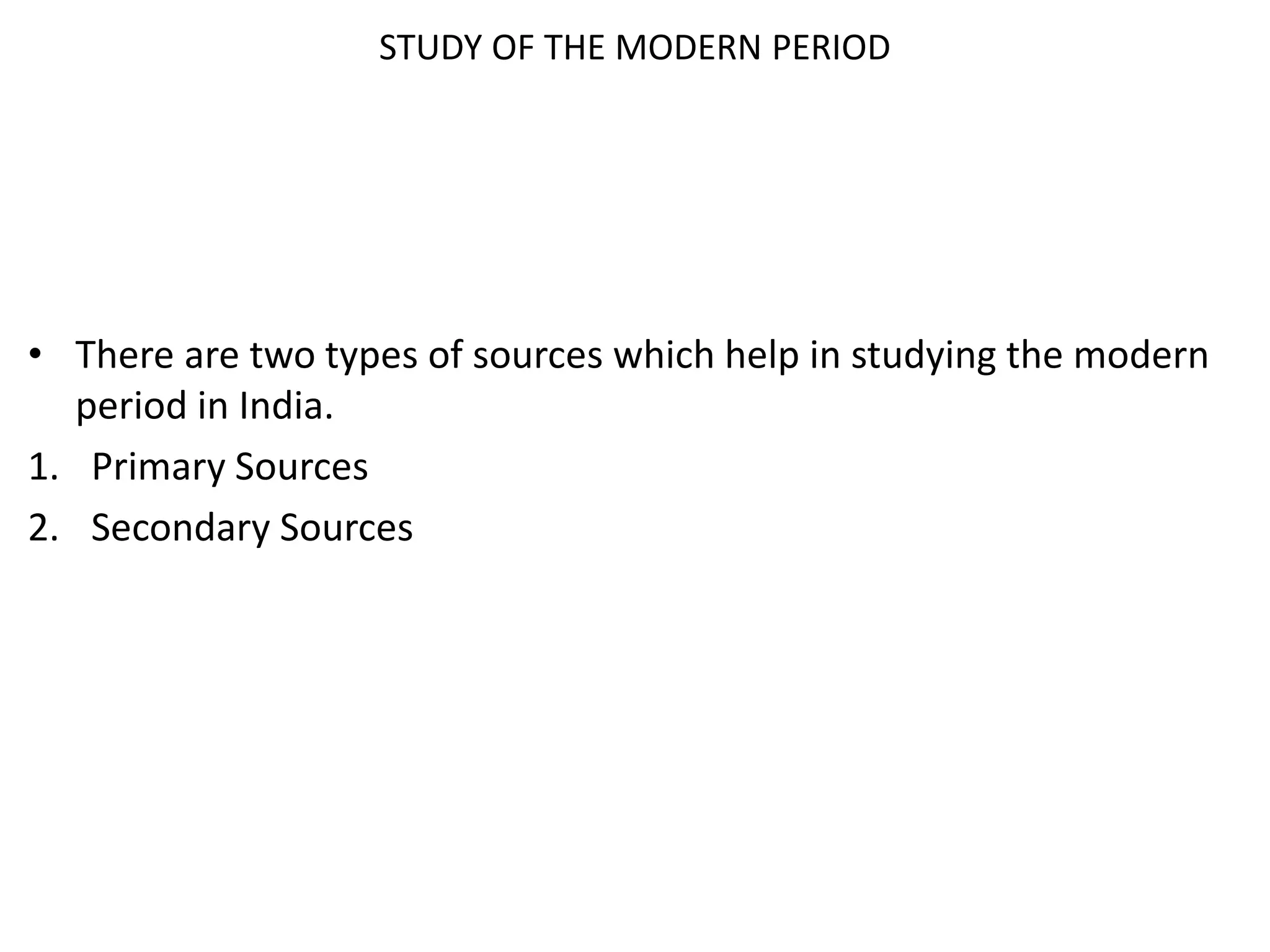 The modern Period in Indian History | PPTX