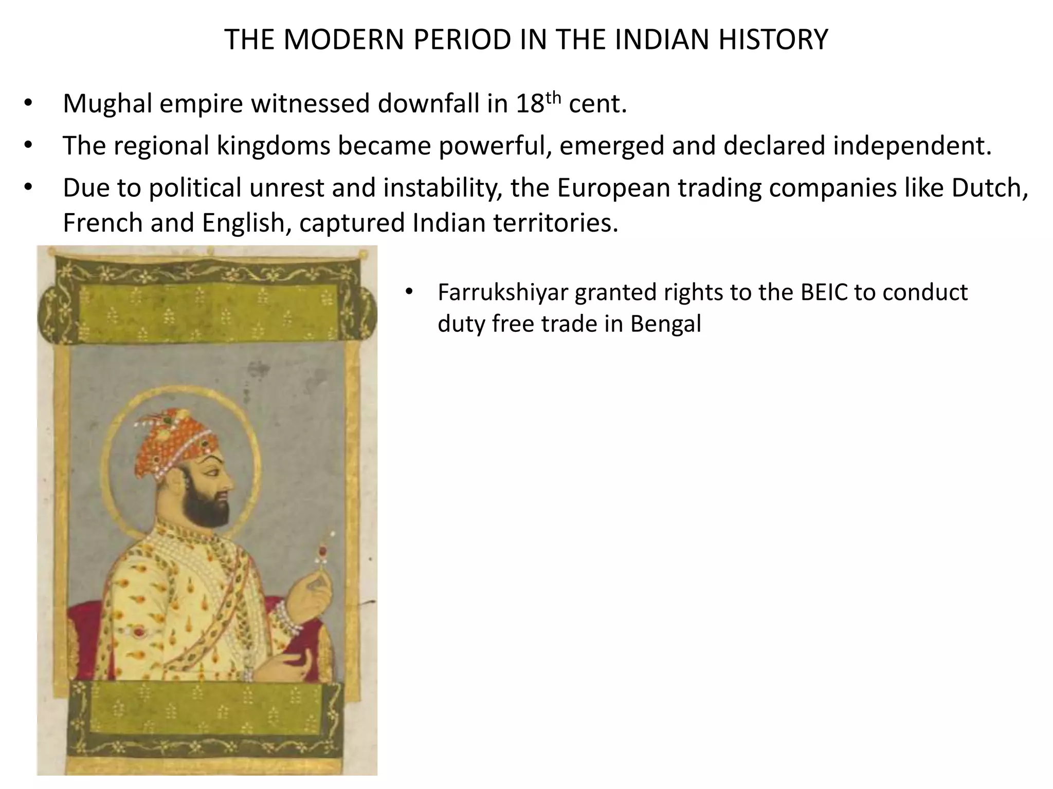 The modern Period in Indian History | PPTX