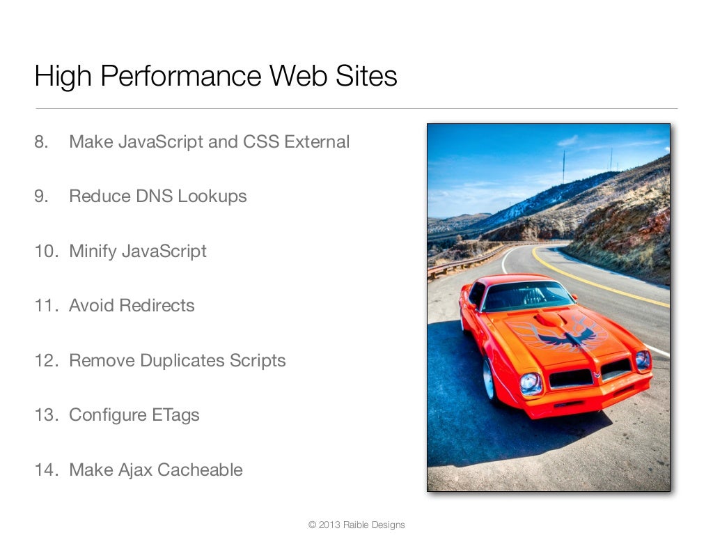 High Performance Web Sites 8.