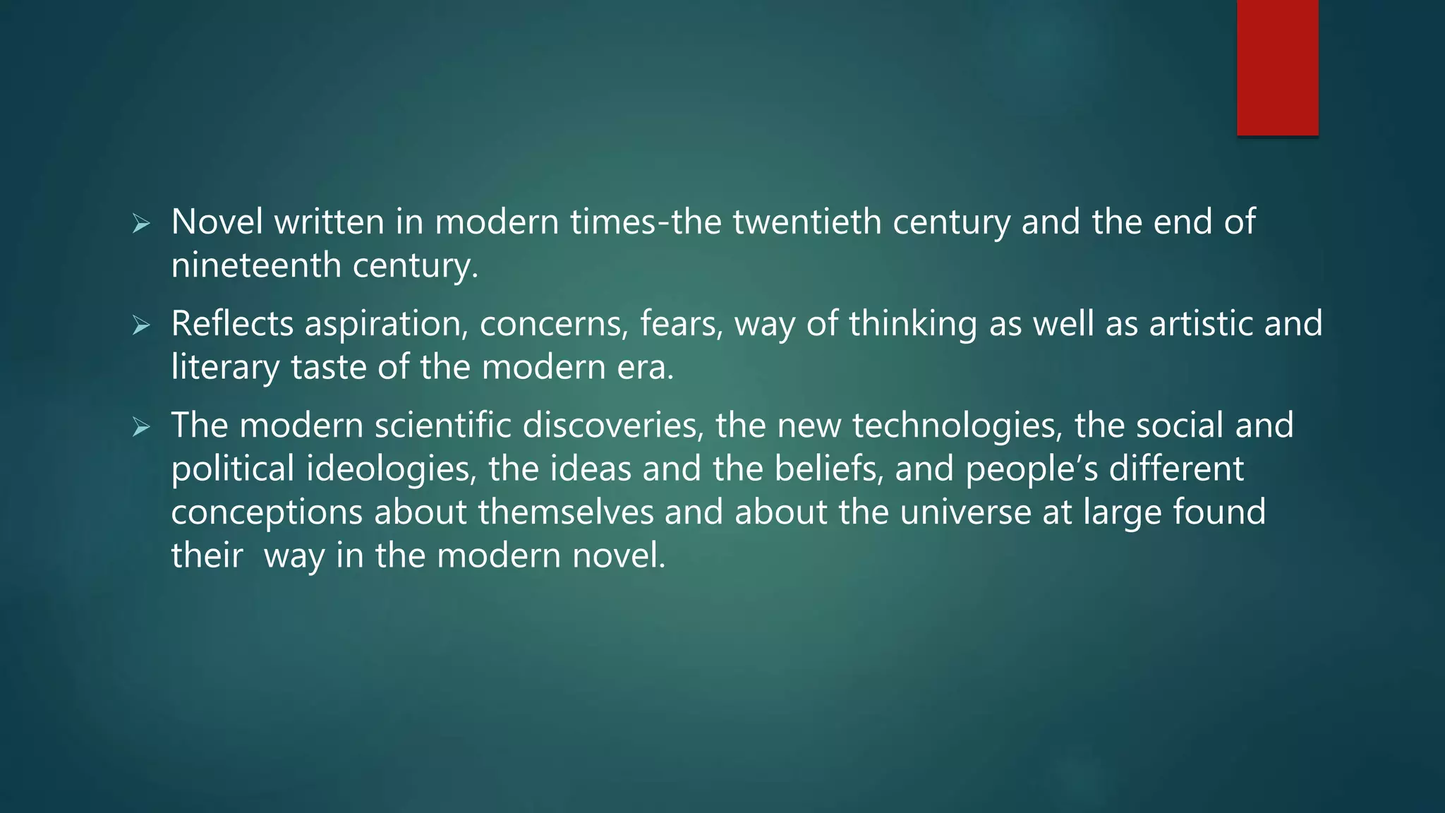 The modern novel | PPTX