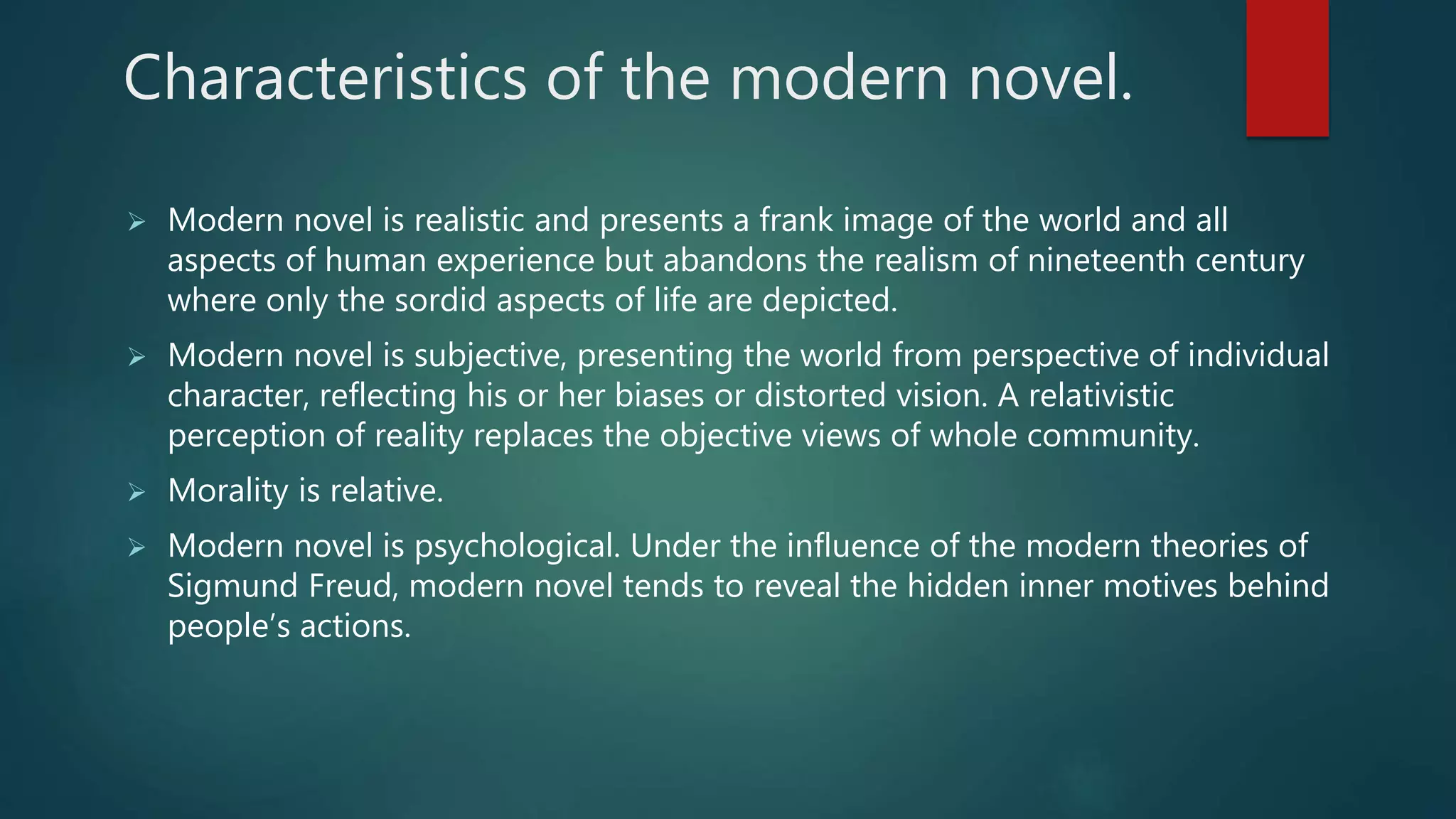 The modern novel | PPTX