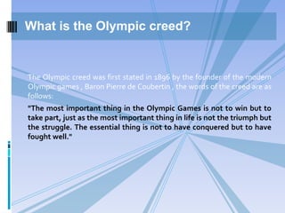 Themodern olympic games presentation | PPTX