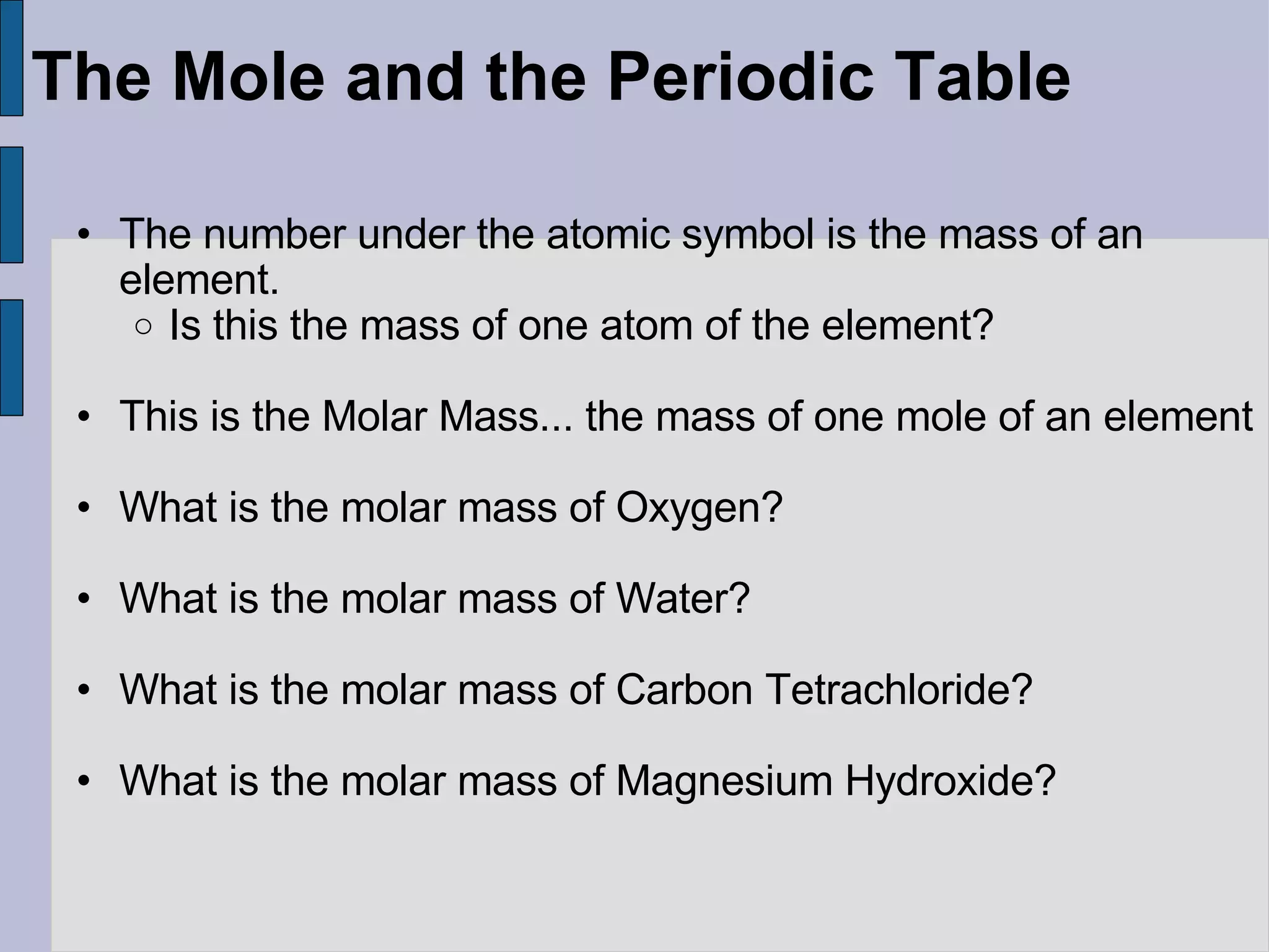 The Mole | PPT | Chemistry | Science