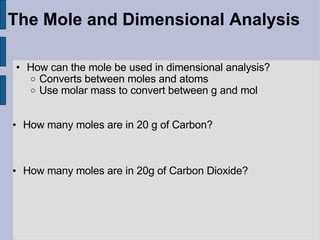 The Mole | PPT | Chemistry | Science