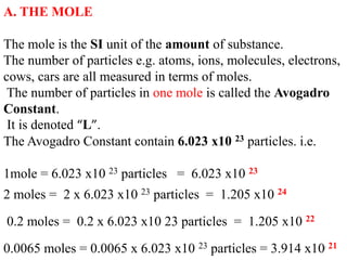 THE MOLE.pptx chemistry form four and form three | PPTX