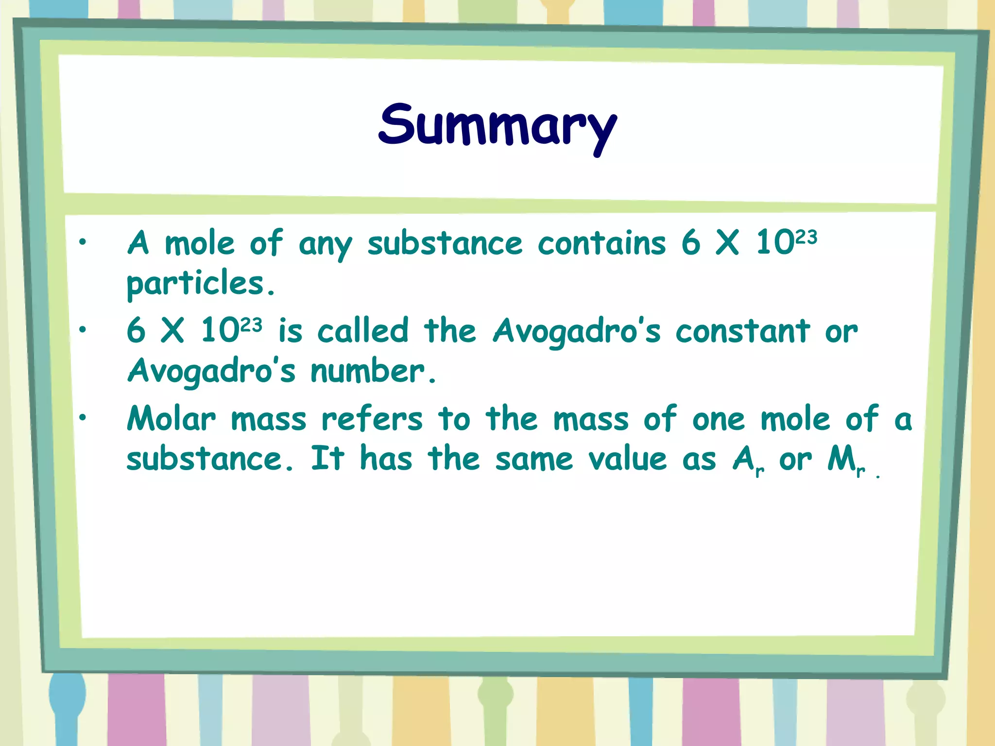 The Mole Mole And Molar Masses | PPT