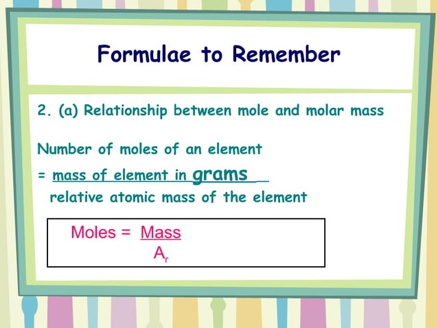 The Mole Mole And Molar Masses | PPT | Chemistry | Science
