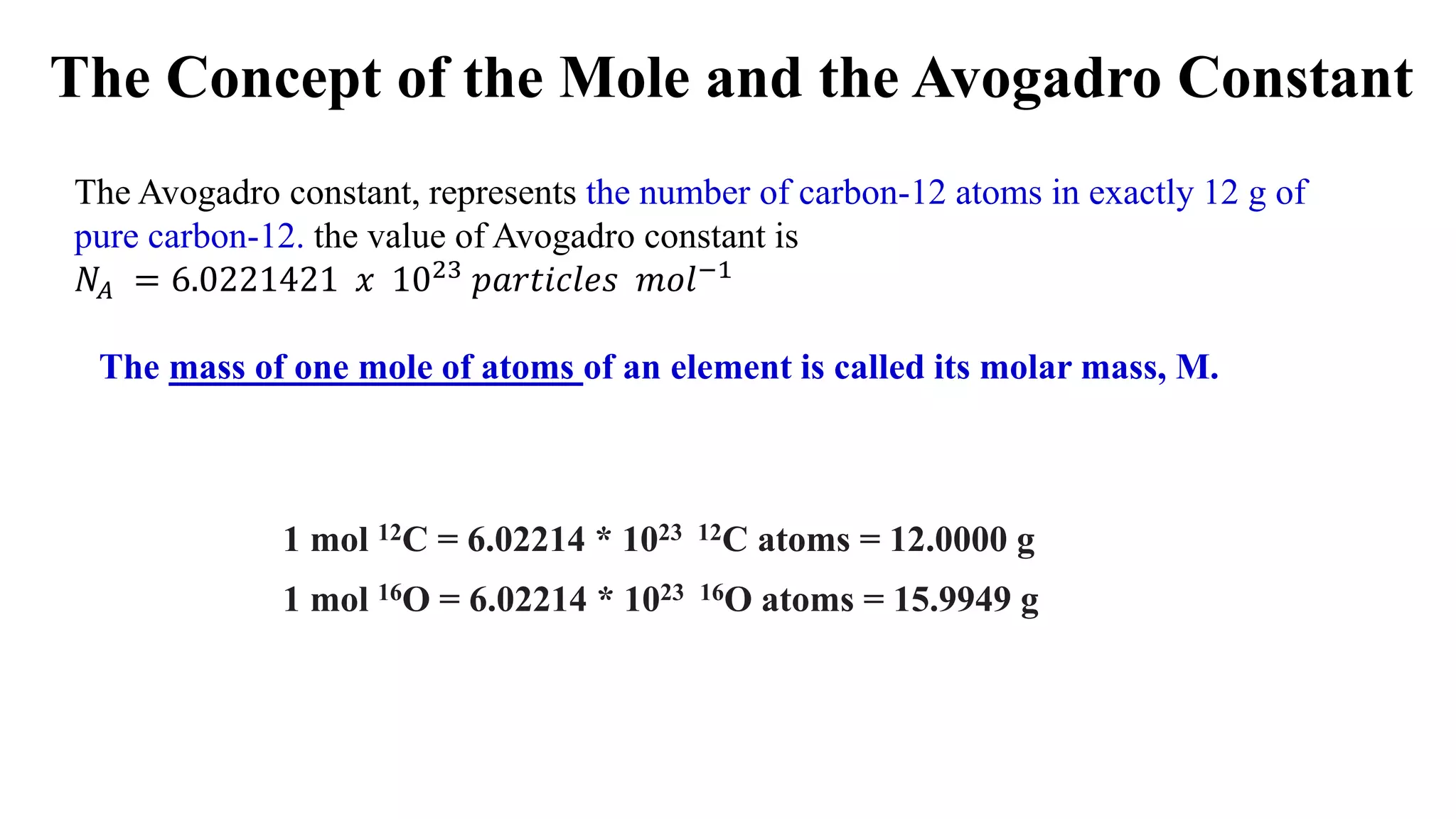 The mole and Avogadro | PPTX