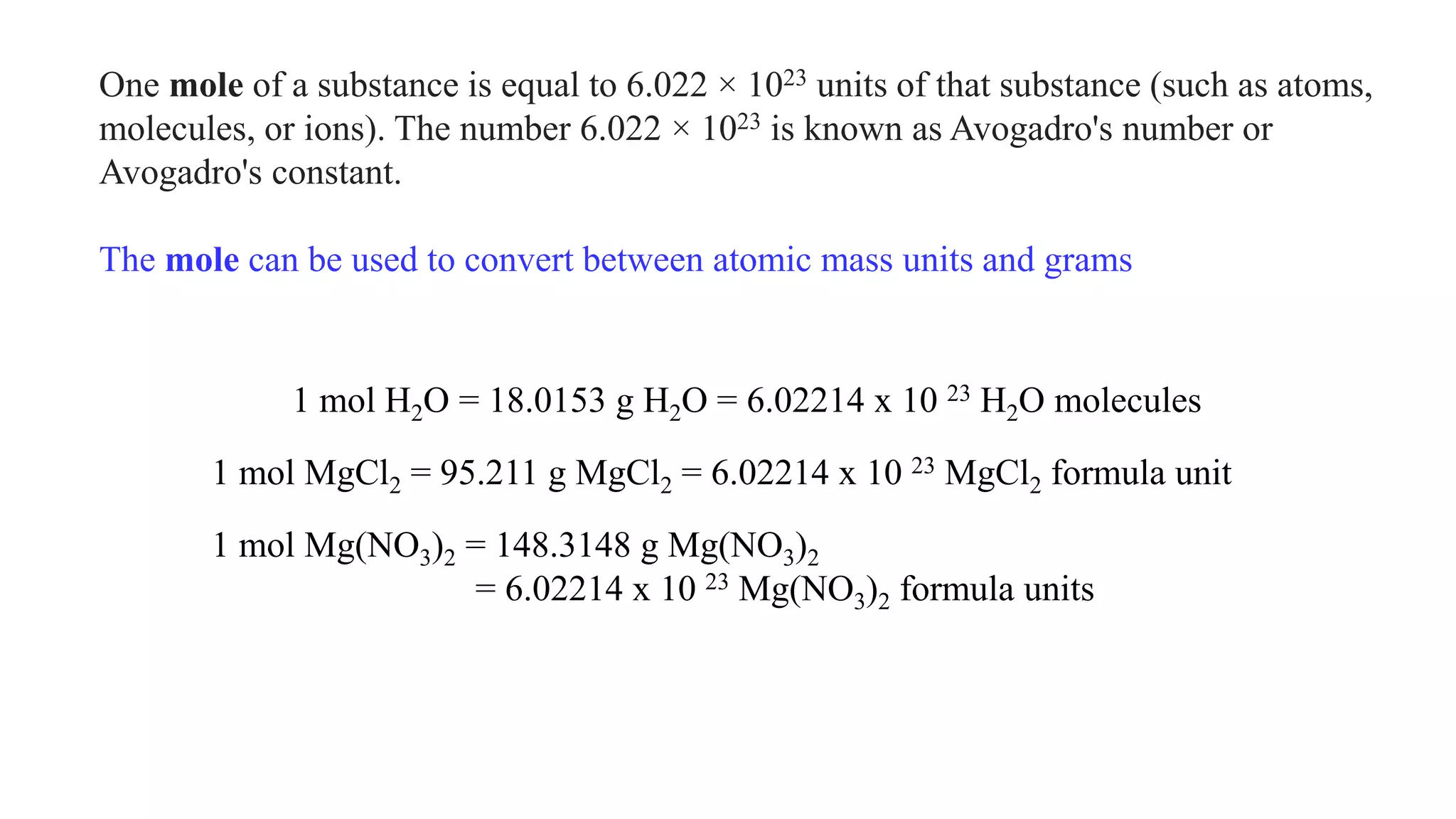 The mole and chemical compounds | PPTX