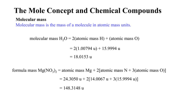 The mole and chemical compounds | PPTX