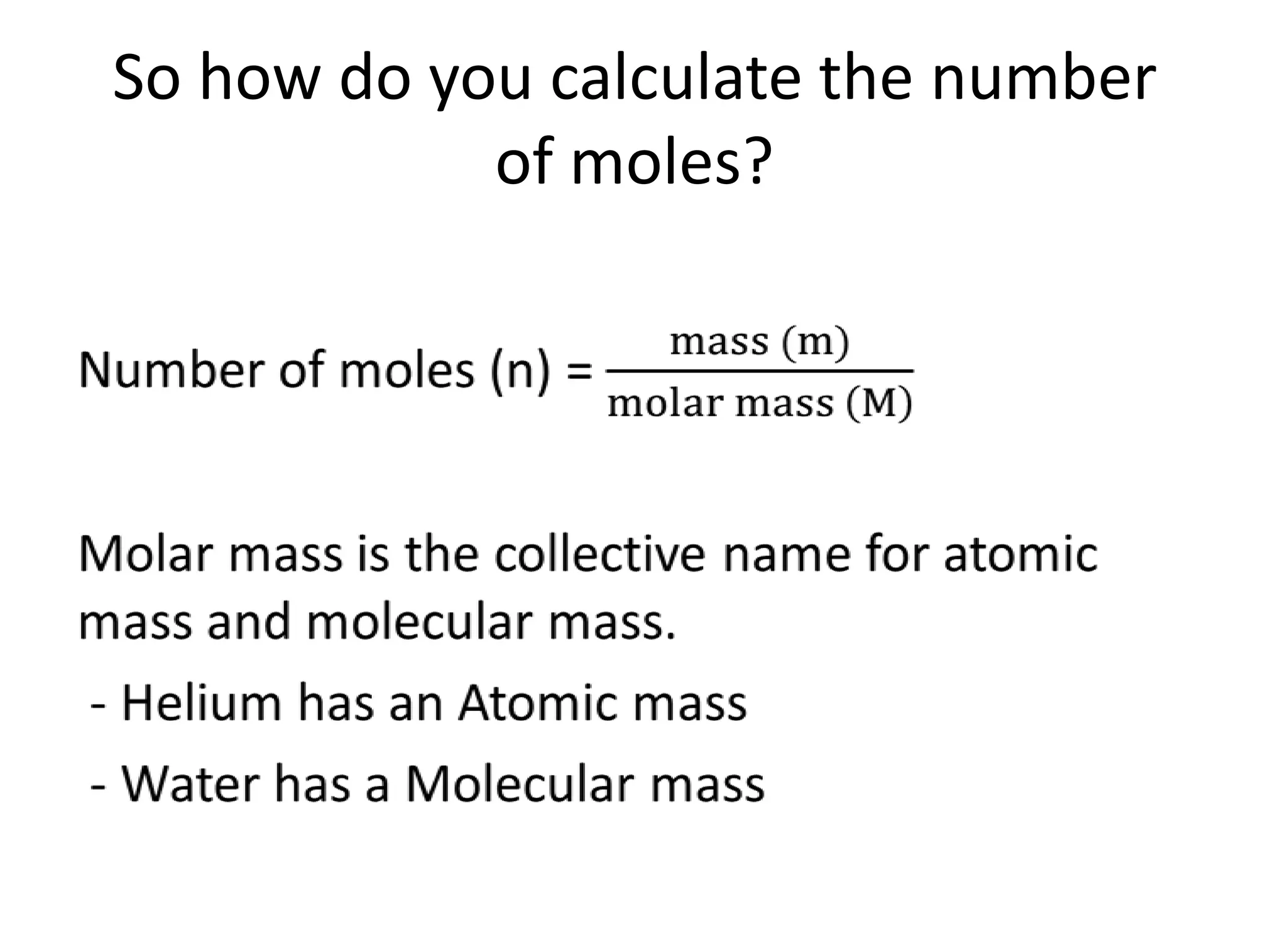 The mole concept | PPTX | Chemistry | Science