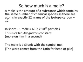 The mole concept | PPTX