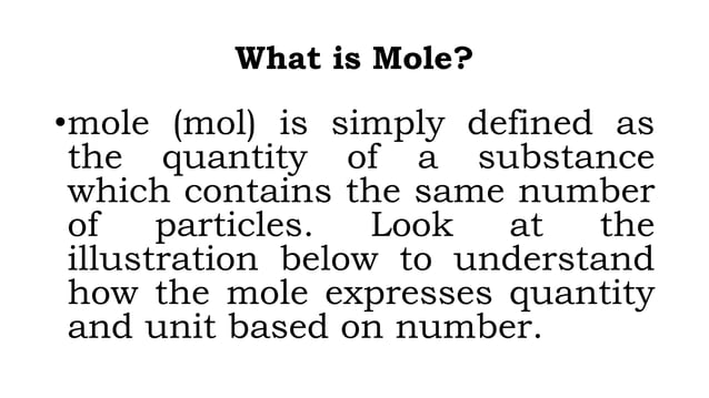 The Mole Concept.pptx | Chemistry | Science