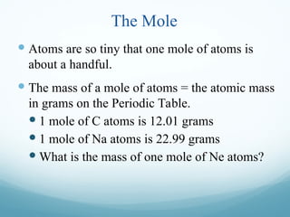 The Mole Concept PowerPoint Presentation | PPT