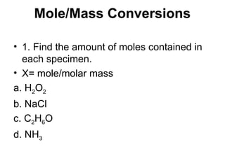 The Mole Concept of an atomic structures | PPT