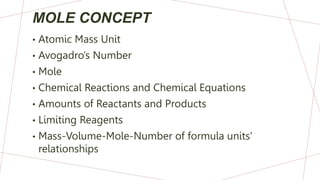 The mole concept and Molecular Mass.pptx