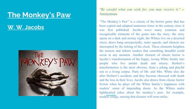 The Monkey’s Paw W. W. Jacobs.pptx