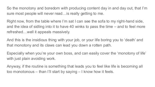 The monotony of life and its boring routines & how to deal with it? | PDF