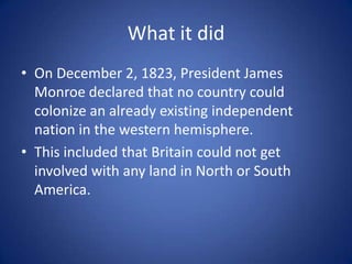 The monroe doctrine | PPTX