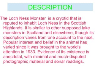 The monster of loch ness | PPT