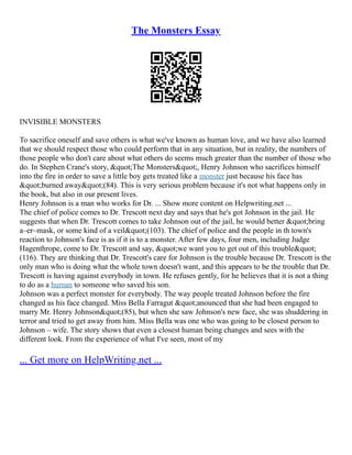 The Monsters Are Due On Maple Street Analysis | PDF