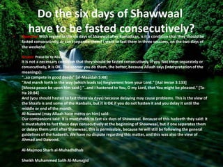 The Month of Sawwal | PPTX
