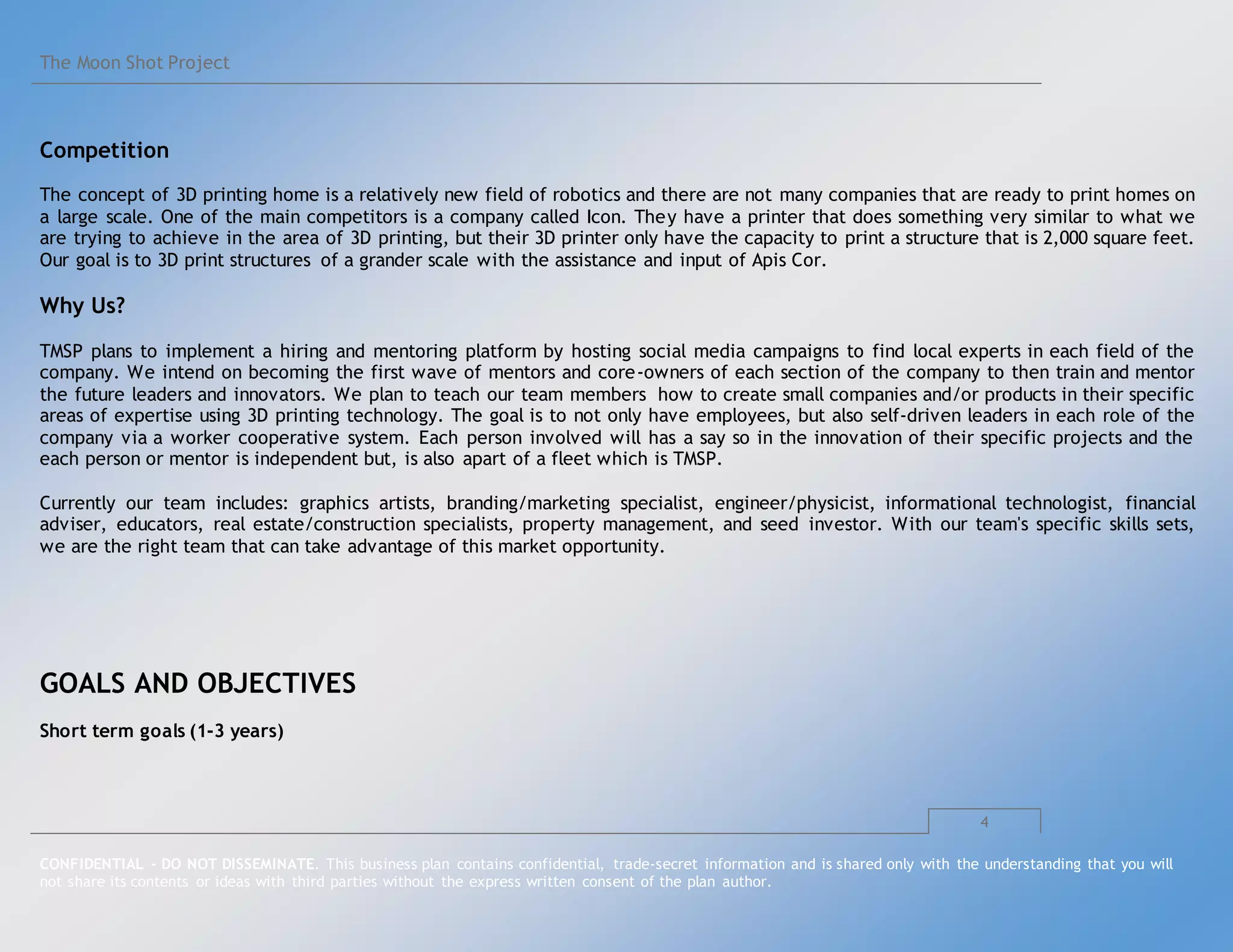 The Moon Shot Project Business Plan | DOCX