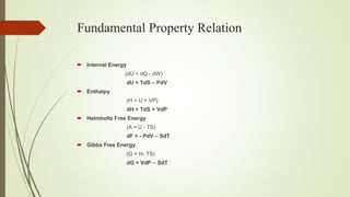 Fundamental Property Relation and its Usage | PPTX