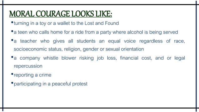 The moral courage | PPTX | Law
