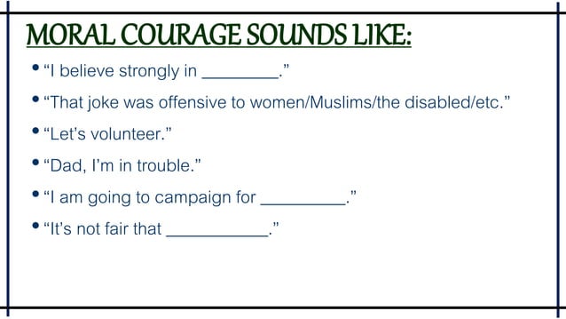 The moral courage | PPTX | Law