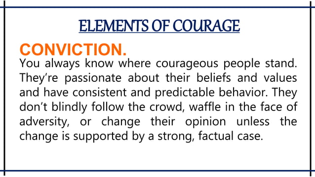 The moral courage | PPTX | Law