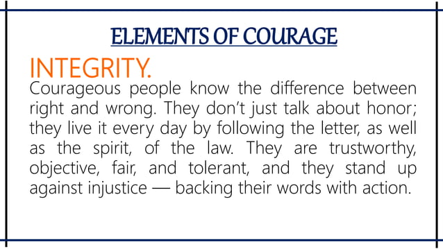 The moral courage | PPTX | Law