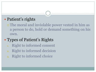 The moral issue of patient’s rights | PPTX