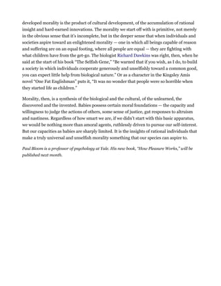 The moral life of babies ny times | PDF