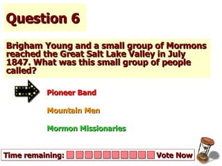 The Mormons Timed Quiz | PPT